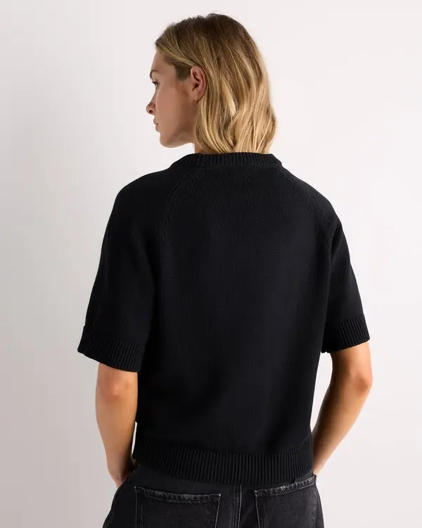 Quince Organic Cotton Sweater Tee - Black