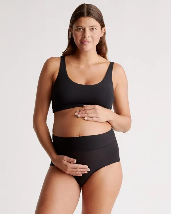Quince Micromodal Maternity & Postpartum Bra - Black
