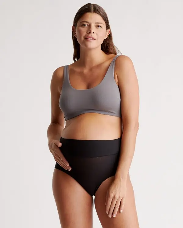 Quince Micromodal Maternity & Postpartum Bra - Grey