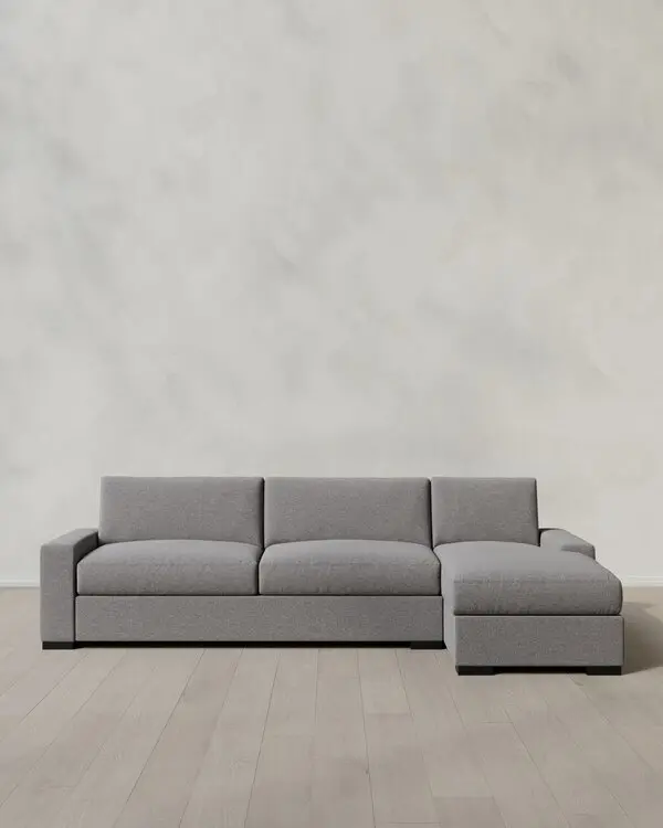 Quince Stillman Chaise Sectional In Performance Basketweave - Ash