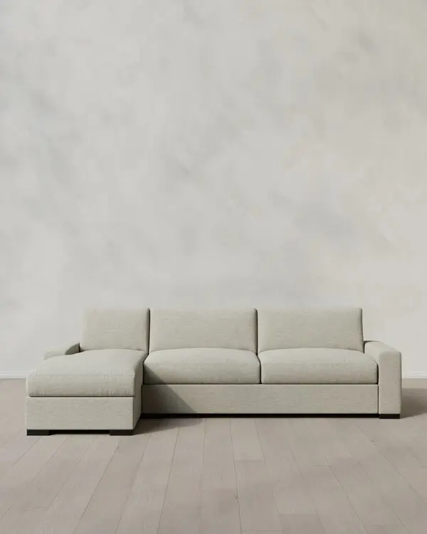 Quince Stillman Chaise Sectional In Performance Basketweave - Flax