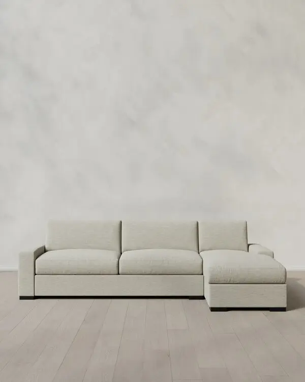 Quince Stillman Chaise Sectional In Performance Basketweave - Flax