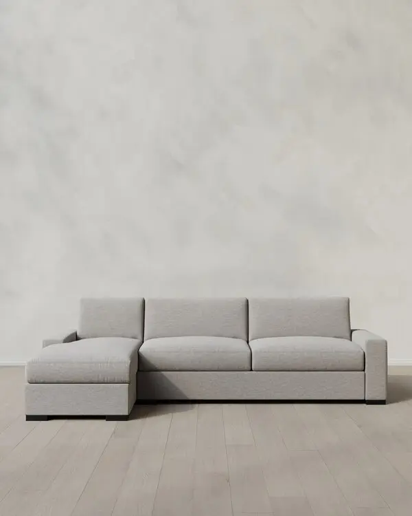 Quince Stillman Chaise Sectional In Performance Basketweave - Fog