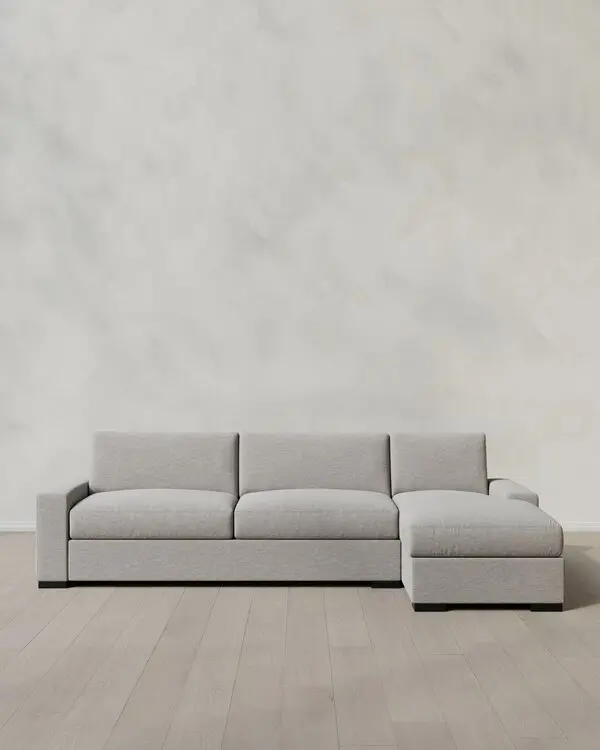 Quince Stillman Chaise Sectional In Performance Basketweave - Fog