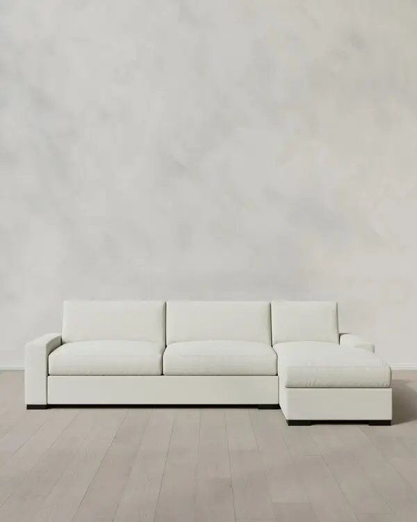 Quince Stillman Chaise Sectional In Performance Basketweave - Ivory