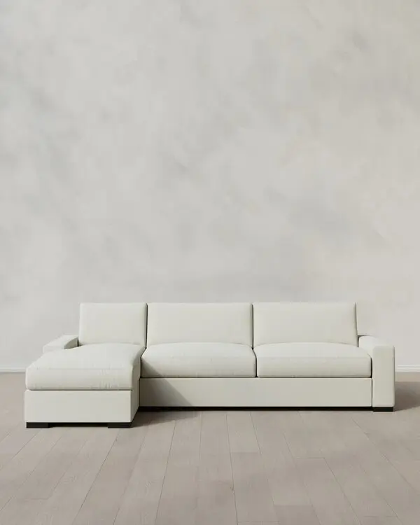 Quince Stillman Chaise Sectional In Performance Basketweave - Ivory