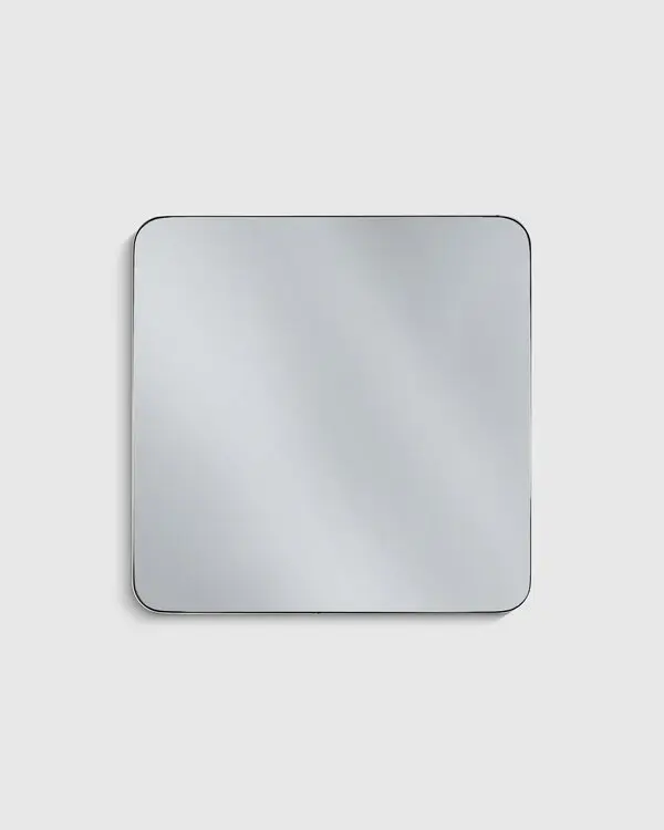Quince Square Metal Framed Wall Mirror - Silver Metal Frame