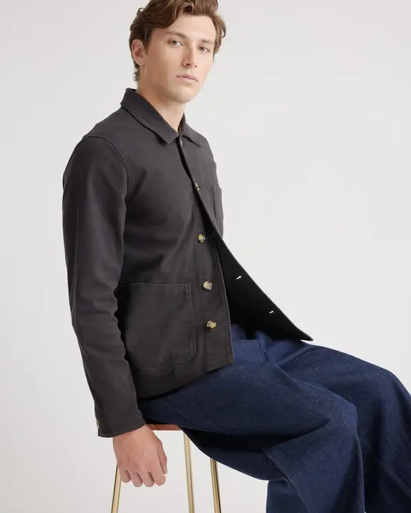 Quince Organic Comfort Stretch Chore Jacket - Black