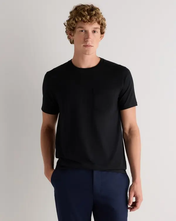 Quince 100% Pima Cotton Luxe Touch Pocket T-shirt - Bold Black