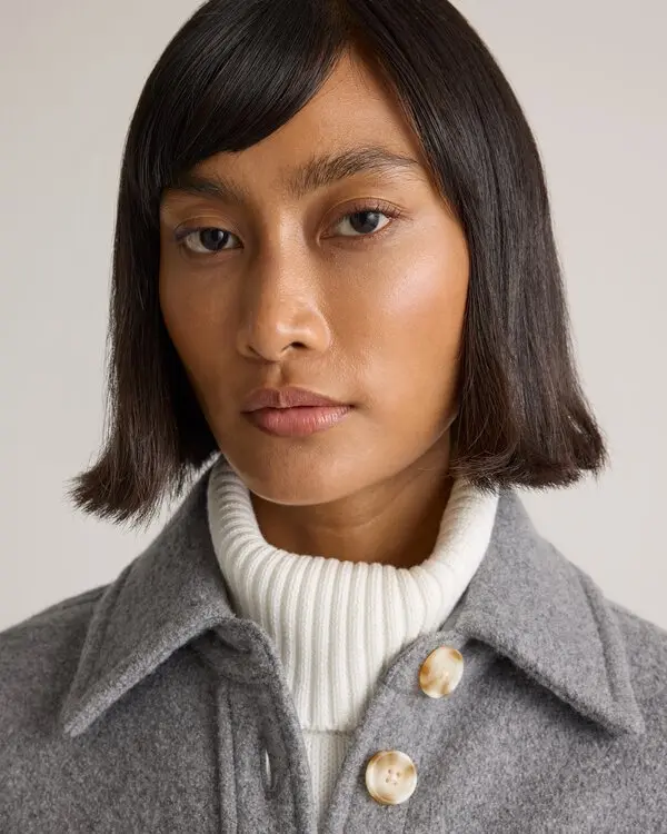 Quince Merino Wool Shirt Jacket - Heather Grey