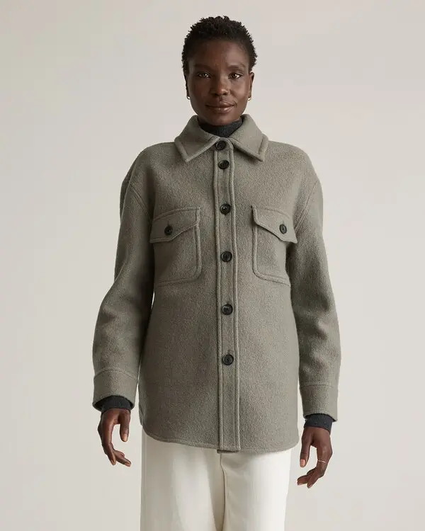 Quince Merino Wool Shirt Jacket - Olive