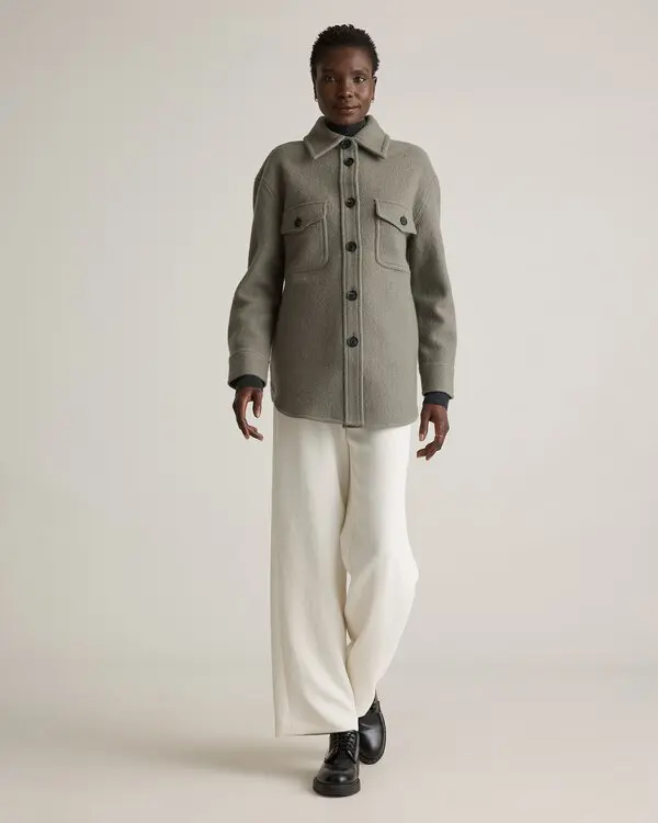 Quince Merino Wool Shirt Jacket - Olive