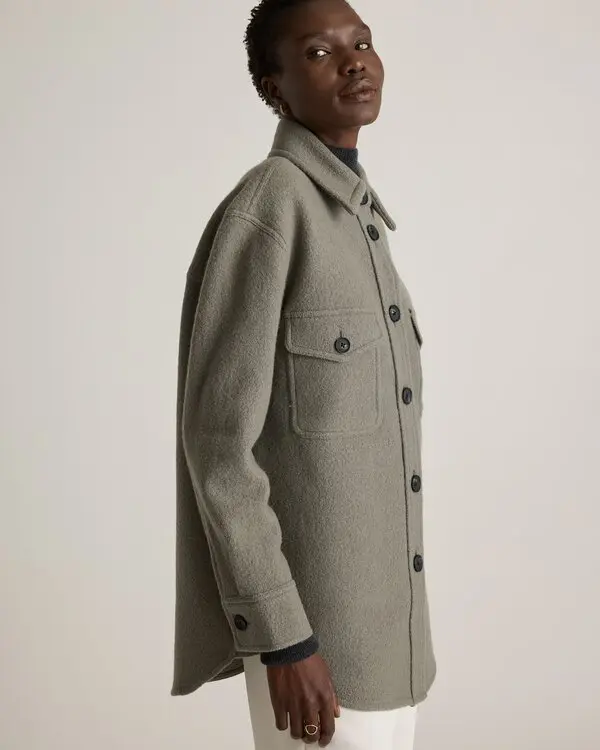 Quince Merino Wool Shirt Jacket - Olive