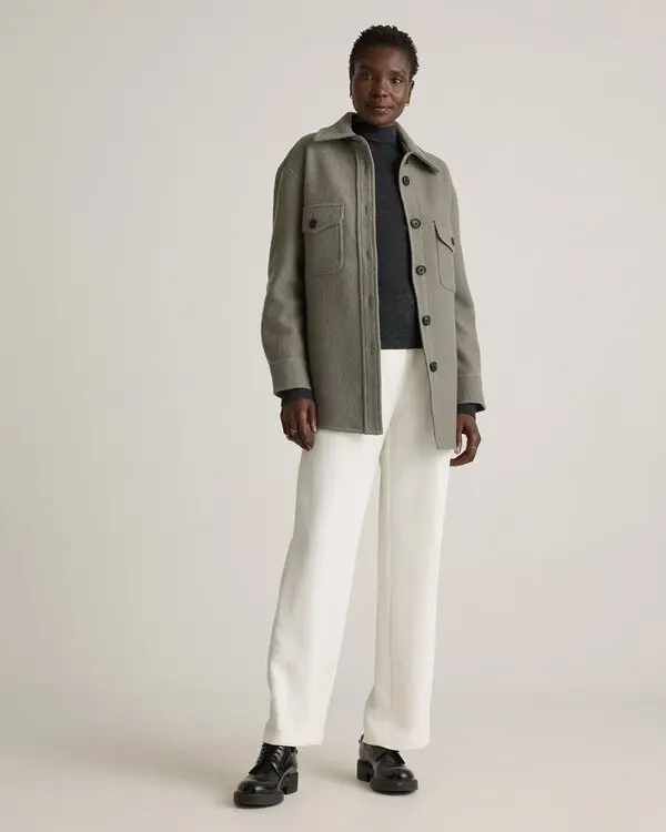 Quince Merino Wool Shirt Jacket - Olive