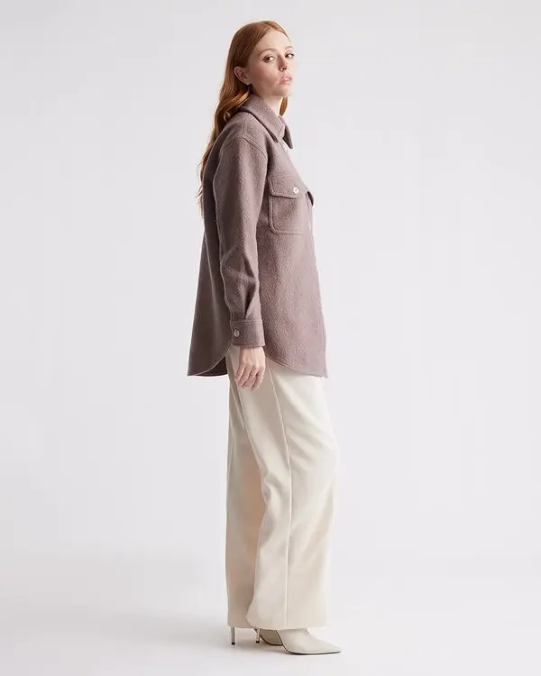 Quince Merino Wool Shirt Jacket - Taupe