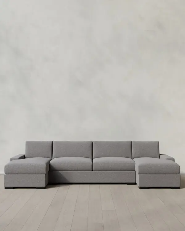 Quince Stillman U Sectional In Performance Basketweave - Ash