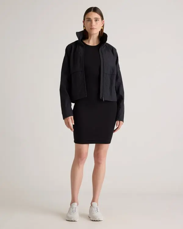 Quince Water Repellent Recycled Nylon Windbreaker Jacket - Black