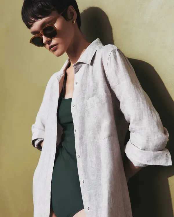 Quince 100% European Linen Shirt Dress - Flax