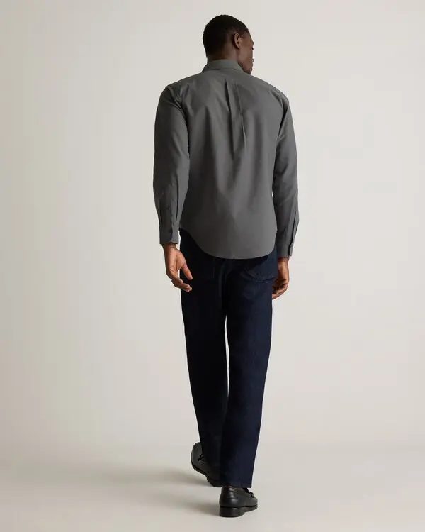 Quince Stretch Textured Twill Shirt - Charcoal