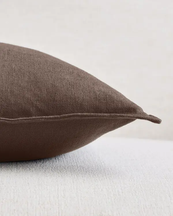 Quince European Linen Flange Edge Pillow Cover - Espresso