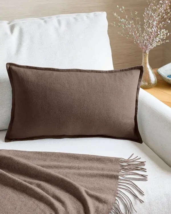 Quince European Linen Flange Edge Pillow Cover - Espresso