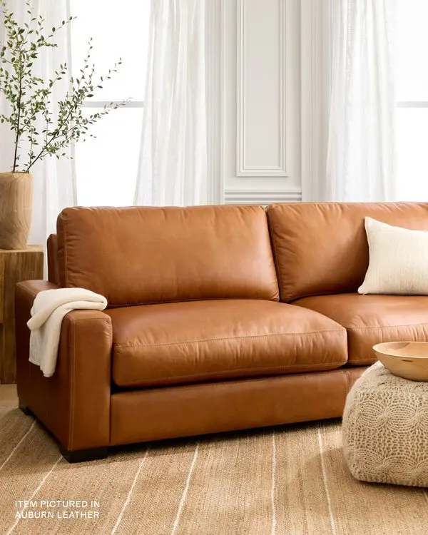 Quince Stillman Chaise Sectional In Leather - Espresso