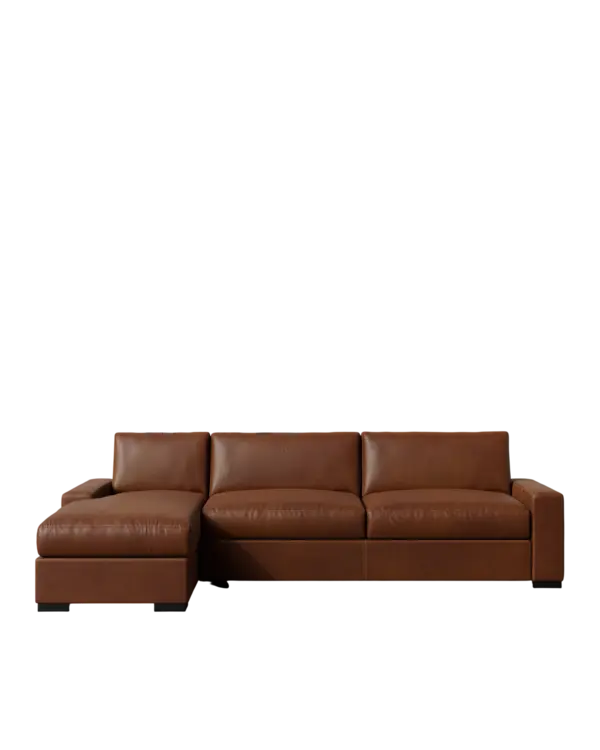 Quince Stillman Chaise Sectional In Leather - Espresso