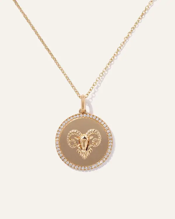 Quince 14k Gold Zodiac Medallion Necklace - Yellow Gold
