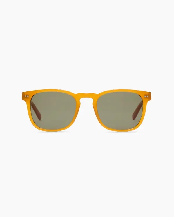 Quince Boston Polarized Acetate Sunglasses - Honey With Green Lens