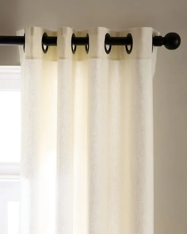 Quince European Linen Grommet Curtain Single Panel - Ivory