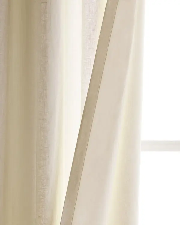 Quince European Linen Grommet Curtain Single Panel - Ivory