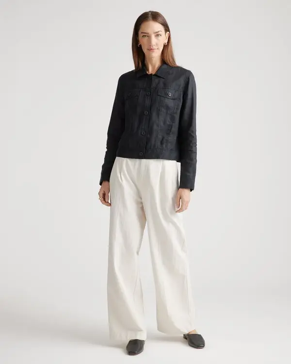 Quince 100% European Linen Jacket - Black