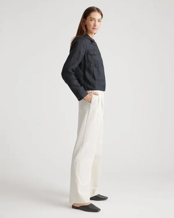 Quince 100% European Linen Jacket - Black