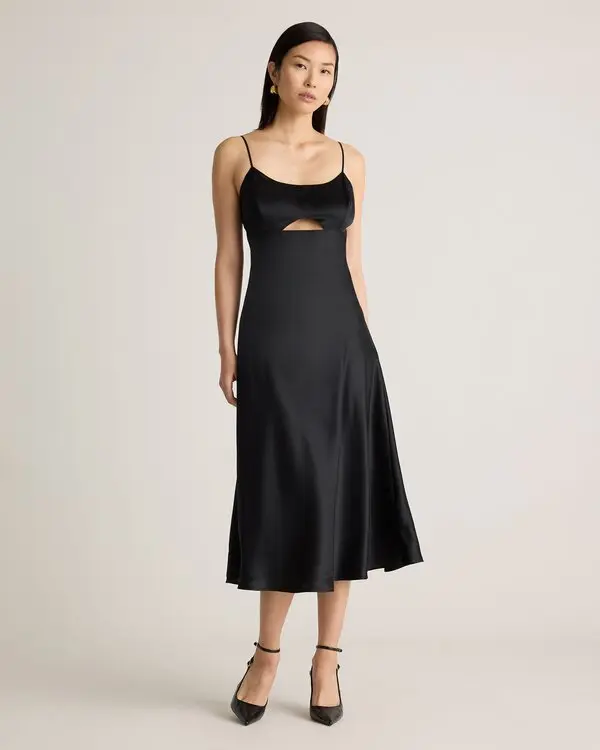 Quince Cutout Midi Slip Dress