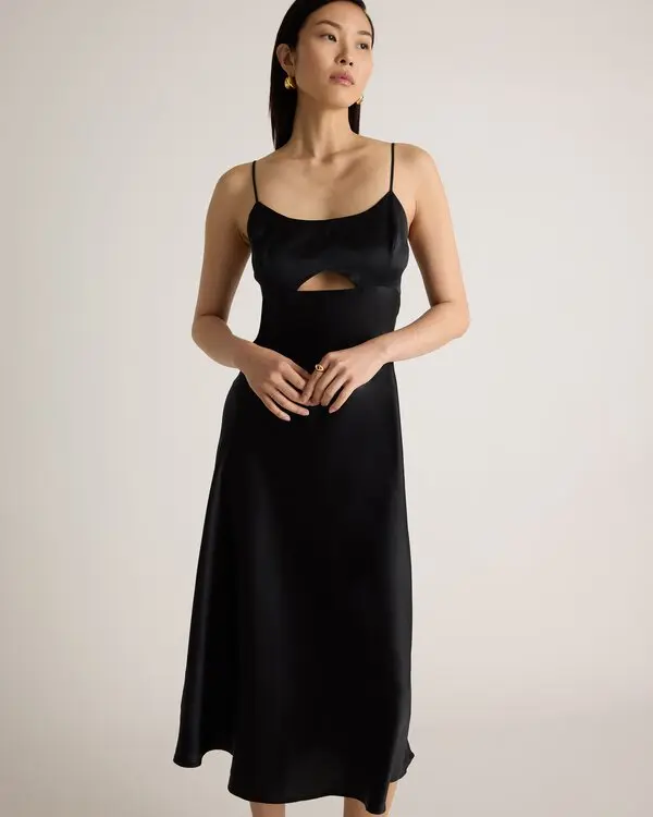 Quince Cutout Midi Slip Dress