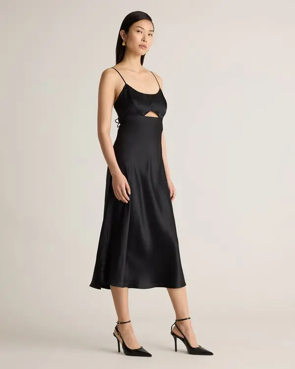 Quince Cutout Midi Slip Dress