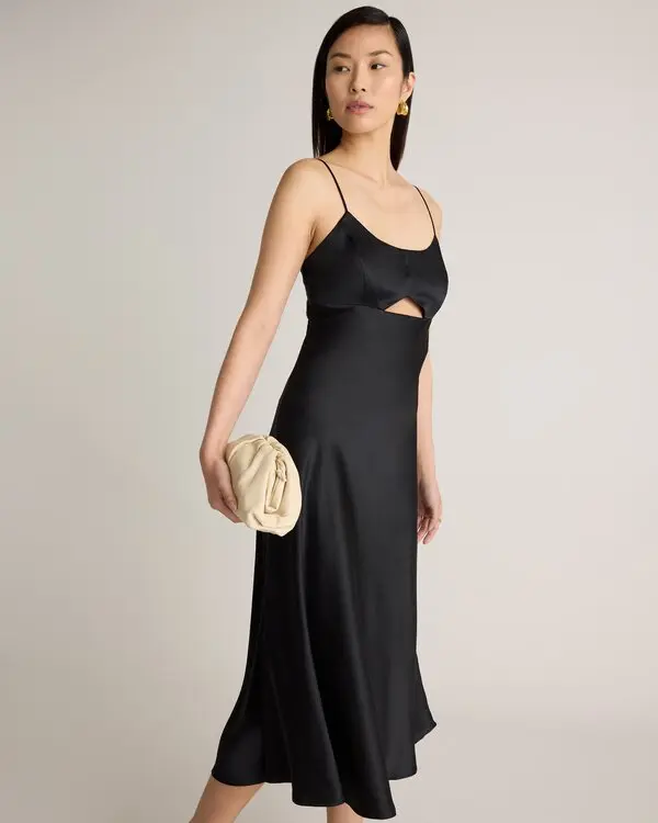 Quince Cutout Midi Slip Dress