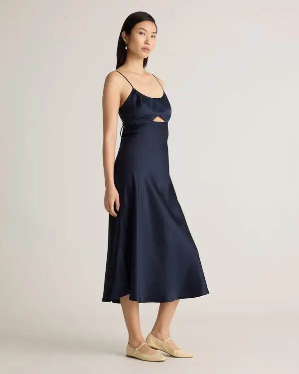 Quince Cutout Midi Slip Dress