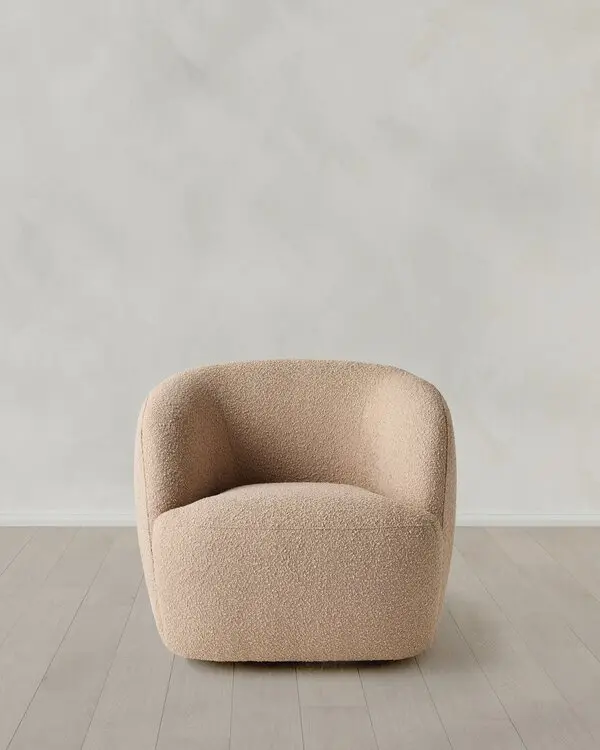 Quince Performance Boucle Swivel Chair - Dune