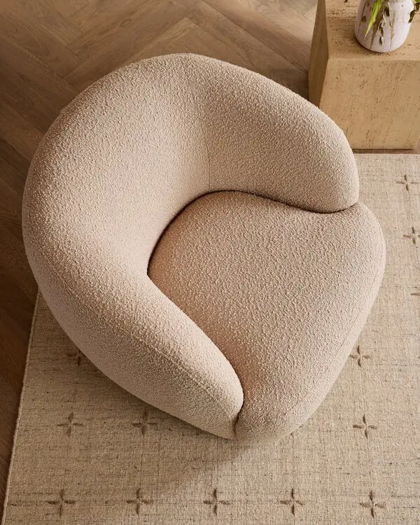 Quince Performance Boucle Swivel Chair - Dune