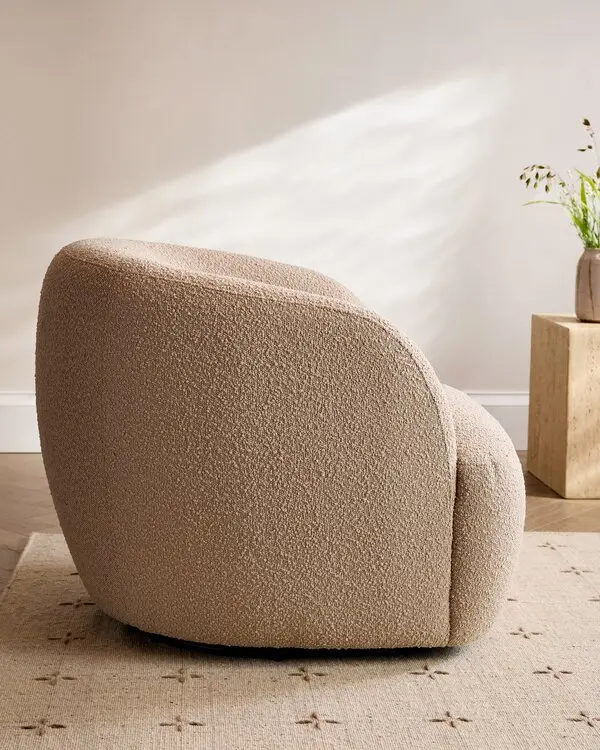 Quince Performance Boucle Swivel Chair - Dune
