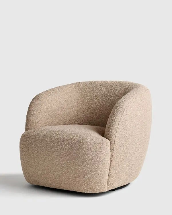 Quince Performance Boucle Swivel Chair - Dune