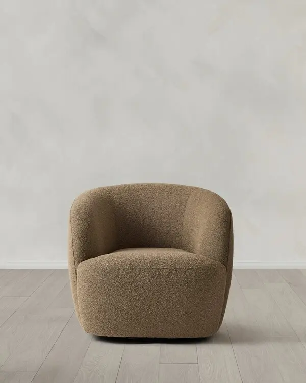 Quince Performance Boucle Swivel Chair - Mocha Fog