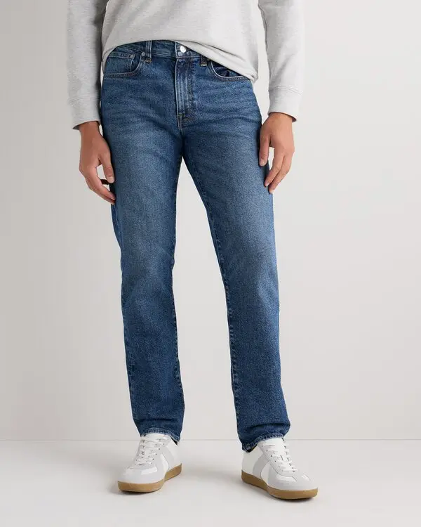 Quince Warren Stretch Straight Jeans - Stone Blue