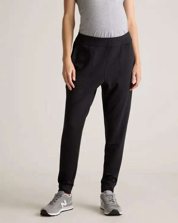 Quince Supersoft Fleece Maternity Joggers - Black