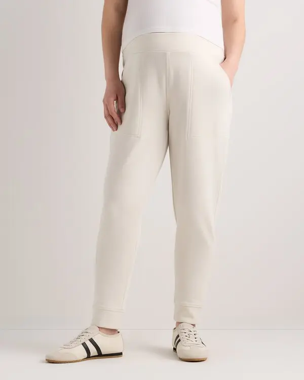 Quince Fleece Maternity Joggers - Off-white