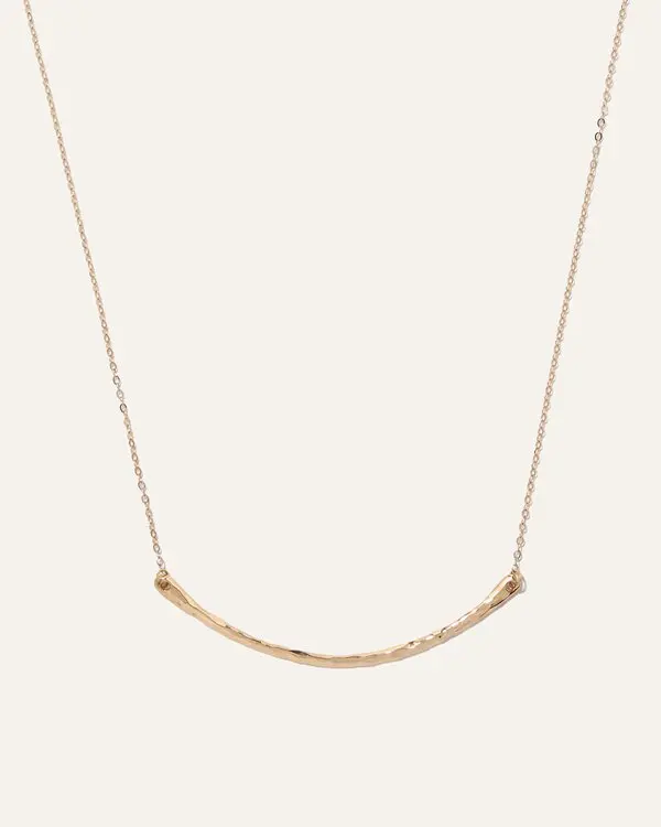 Quince 14k Gold Hammered Curve Necklace - Yellow Gold