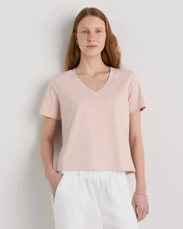Quince Boxy V-neck T-shirt