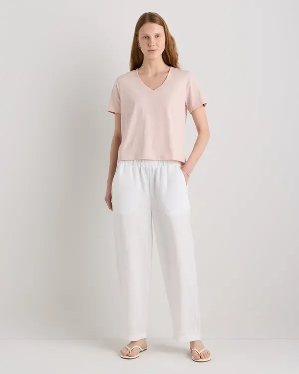 Quince Boxy V-neck T-shirt