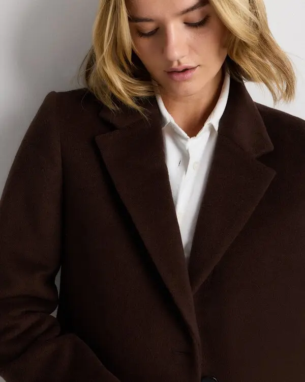 Quince Wool Cashmere Single-breasted Coat - Dark Chocolate